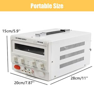 DC Power Supply Variable 0-30V 0-20A, Adjustable Switching Regulated DC Bench Power Supply, High Precision 4-Digit Multiple Protection