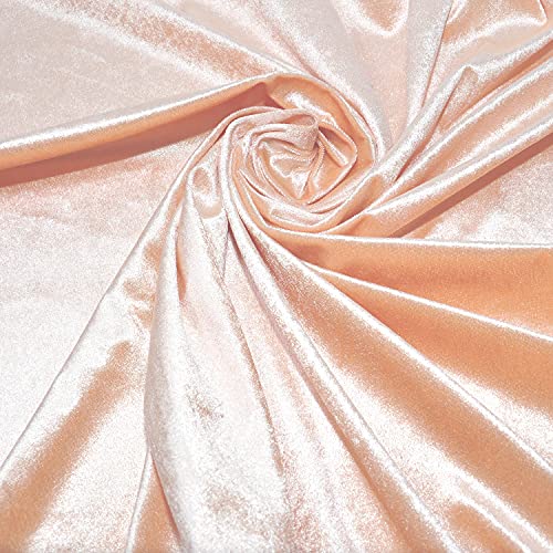 Stretch Velvet 60 Inches Width by The Yard Entelare(Champagne 1Yard)