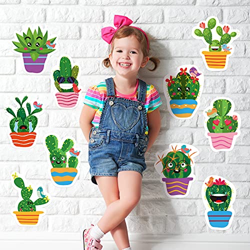 50 Pieces Cactus Cutouts Cactus Theme Bulletin Board Decoration Prickly Cactus Party Cutout Green Cactus Paper-Cut with Glue Point Dot for Fiesta Classroom Bulletin Board Wall Holiday Party Decoration