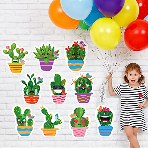 50 Pieces Cactus Cutouts Cactus Theme Bulletin Board Decoration Prickly Cactus Party Cutout Green Cactus Paper-Cut with Glue Point Dot for Fiesta Classroom Bulletin Board Wall Holiday Party Decoration