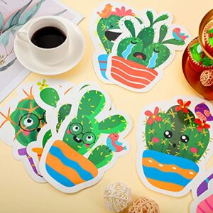 50 Pieces Cactus Cutouts Cactus Theme Bulletin Board Decoration Prickly Cactus Party Cutout Green Cactus Paper-Cut with Glue Point Dot for Fiesta Classroom Bulletin Board Wall Holiday Party Decoration