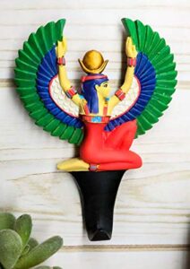 ebros egyptian winged goddess isis with open arms wall hanger hook decor accent hangers for coats hats leashes backpacks keys decorative organizer on mudroom main entrance