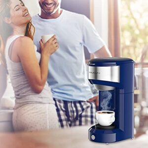 Vimukun Single Serve Coffee Maker Coffee Brewer for K-Cup Single Cup Capsule and Ground Coffee, Single Cup Coffee Makers with 6 to 14oz Reservoir, Small Size (Blue)