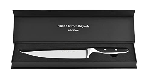 BC.HINGER 8 Inch Professional Chef Knife, German High-Carbon Stainless Steel Cutlery, Kitchen Knife with Ergonomic Handle and Gift Box, Full Tang, Ultra Sharp Blade,Suitable for Meat and Vegetable