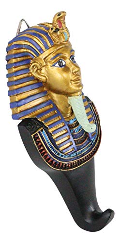 Ebros Egyptian King TUT Pharaoh Tutankhamun with Nemes Wall Hanger Hook Decor Accent Hangers for Coats Hats Leashes Backpacks Keys Decorative Organizer On Mudroom Main Entrance