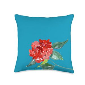 pioneer country farm for woman watercolor flowers pioneer country farm for woman turquoise and red flower throw pillow, 16x16, multicolor