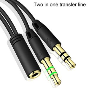 LINASHI 3.5mm Splitter, Headphone Splitter Earphone Adapter Audio 3.5mm Female to 2 Male Jack Aux Cable Black One Size