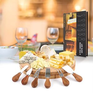 Premium 6-Piece Cheese Knife Set - Complete Stainless Steel Cheese Knives Collection with Wood Handles (Unique Gift-Ready)