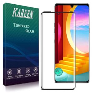 kareen [1 pack for lg velvet, lg velvet 5g uw tempered glass screen protector, supports fingerprint reader, anti scratch, 3d full coverage, case friendly, bubble free