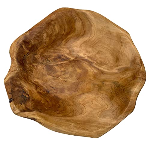 Creative Wood Bowl Root Carved Bowl Handmade Natural Real Wood Candy Serving Bowl 10"-12"