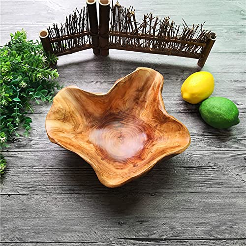 Creative Wood Bowl Root Carved Bowl Handmade Natural Real Wood Candy Serving Bowl 10"-12"