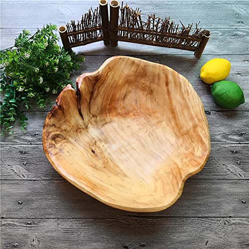 Creative Wood Bowl Root Carved Bowl Handmade Natural Real Wood Candy Serving Bowl 10"-12"