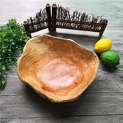 Creative Wood Bowl Root Carved Bowl Handmade Natural Real Wood Candy Serving Bowl 10"-12"