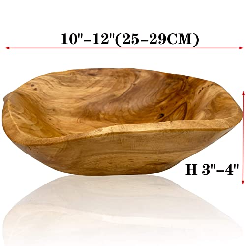 Creative Wood Bowl Root Carved Bowl Handmade Natural Real Wood Candy Serving Bowl 10"-12"