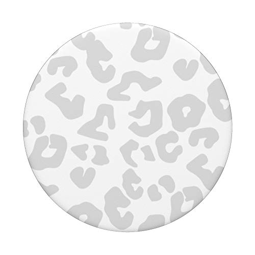 grey and white Leopard Print Animal Skin Cute Trendy PopSockets PopGrip: Swappable Grip for Phones & Tablets