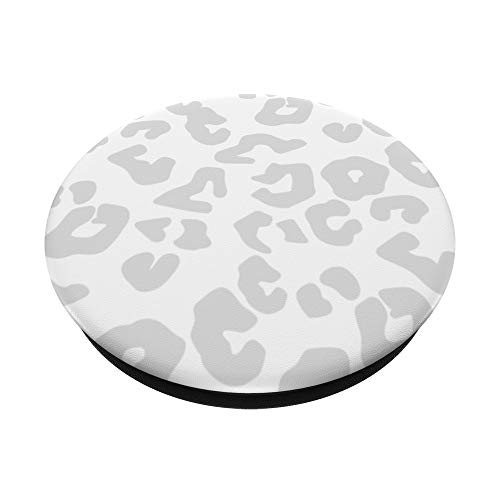 grey and white Leopard Print Animal Skin Cute Trendy PopSockets PopGrip: Swappable Grip for Phones & Tablets