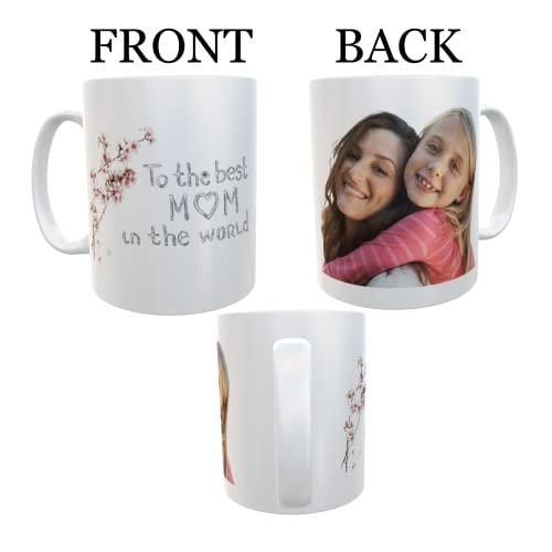 Custom Mug Personalized Coffee Mug Customized Mugs with Photo Logo Text Taza Personalizada Design Your Own Custom Coffee Cup Customized Gifts for Birthday Mother’s Day 11oz Both Side Custom Coffee Mug