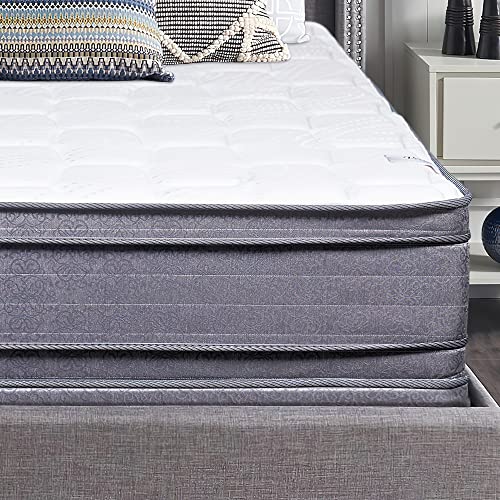 Treaton 12" Twin Size Double Sided Mattress And Box Spring - Foam Encased Double Pillow Top Medium Plush With Exceptional Back Support, Not Compressed, No Assembly Required 38x74