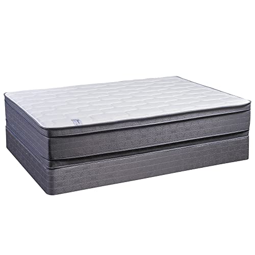 Treaton 12" Twin Size Double Sided Mattress And Box Spring - Foam Encased Double Pillow Top Medium Plush With Exceptional Back Support, Not Compressed, No Assembly Required 38x74