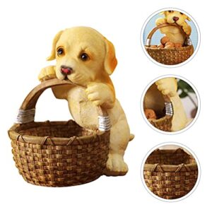 DOITOOL Jewelry Organizer Tray Dog Figurine Basket Animal Candy Storage Box Polyresin Puppy Collecting Statue Ornament for Key Small Items Remote- Control Holder (Labrador) Desk Topper