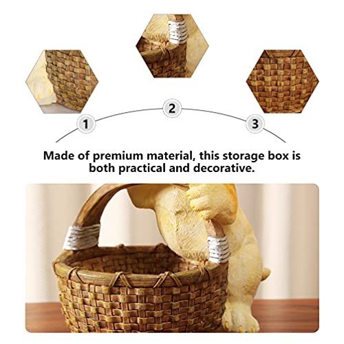 DOITOOL Jewelry Organizer Tray Dog Figurine Basket Animal Candy Storage Box Polyresin Puppy Collecting Statue Ornament for Key Small Items Remote- Control Holder (Labrador) Desk Topper