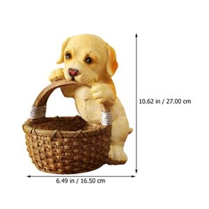 DOITOOL Jewelry Organizer Tray Dog Figurine Basket Animal Candy Storage Box Polyresin Puppy Collecting Statue Ornament for Key Small Items Remote- Control Holder (Labrador) Desk Topper