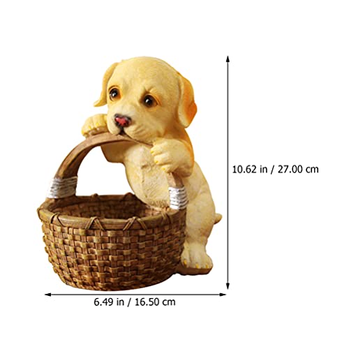 DOITOOL Jewelry Organizer Tray Dog Figurine Basket Animal Candy Storage Box Polyresin Puppy Collecting Statue Ornament for Key Small Items Remote- Control Holder (Labrador) Desk Topper