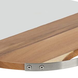 C.R Gibson QSBW-24018 Marble and Wood Charcuterie Board Serving Tray, 11.8'' D, Multicolor