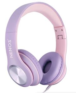 nenos kids headphones volume limited over ear headphones for kids headphones for children boys girls toddler ideal for tablet, smartphone, laptop headset for school, travel