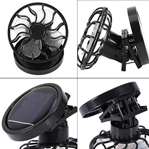 Lsaardth Solar Fan Clip on Fan - Solar Powered Camping Fan Travel Fan Tent Fan Small Desk Fan Ceiling Fan for Home Office Camping Tent Car