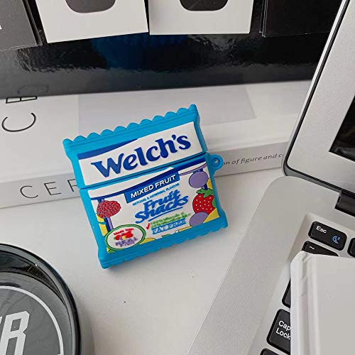 Peekdook for Air pod 2/1 Case Soft Silicone Welchs Candy Cute Cartoon Funny Cover Fashion Protective Skin Accessory Keychain Girl Teen Compatible Box with Air pod 2 & 1 (Welchs Candy)