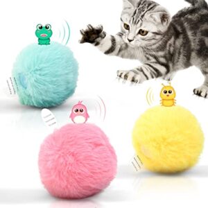 potaroma chirping cat toys balls with silvervine catnip, 2022 upgraded, 3 pack fluffy interactive cat kicker, 3 lifelike animal sounds, kitty kitten catnip exercise toys