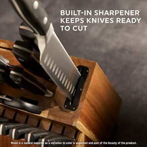 Chicago Cutlery Insignia Triple Rivet Poly (18-PC) Kitchen Knife Block Set With Wooden Block & Built-In Sharpener, Black Ergonomic Handles and Sharp Stainless Steel Professional Chef Knife Set