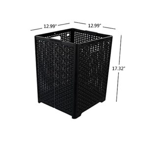 Begale 2-Pack 42 L Folding Plastic Laundry Baskets, Collapsible Laundry Hamper, Large Storage Basket, Black