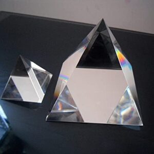 Crystal Pyramid, K9 Optical Glass Prism, for Physics Teaching, Decoration,Prosperity, Positive Energy