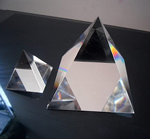 Crystal Pyramid, K9 Optical Glass Prism, for Physics Teaching, Decoration,Prosperity, Positive Energy