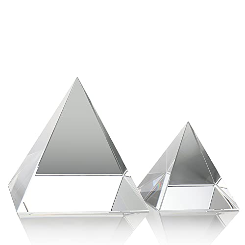 Crystal Pyramid, K9 Optical Glass Prism, for Physics Teaching, Decoration,Prosperity, Positive Energy