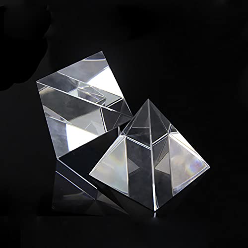 Crystal Pyramid, K9 Optical Glass Prism, for Physics Teaching, Decoration,Prosperity, Positive Energy