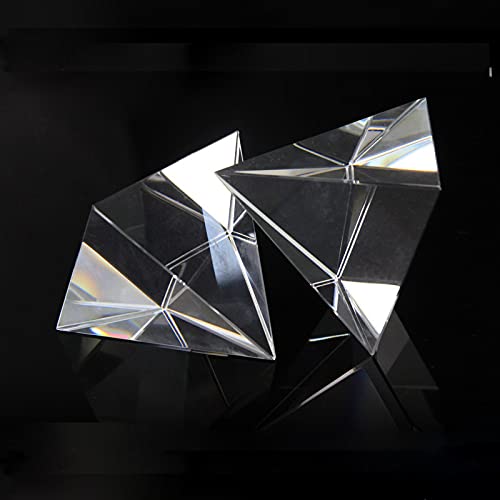 Crystal Pyramid, K9 Optical Glass Prism, for Physics Teaching, Decoration,Prosperity, Positive Energy