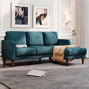 belffin convertible sectional sofa couch with chaise l shaped sofa couch reversible sofa couch blue