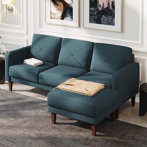 Belffin Convertible Sectional Sofa Couch with Chaise L Shaped Sofa Couch Reversible Sofa Couch Blue