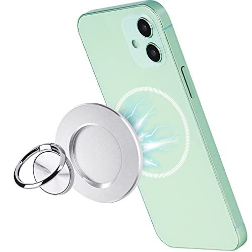 Tomorotec Magnetic Base Plate (Silver) for Phone Grip Holder Ring Stand Removable Accessory for Wireless Charging Compatible with iPhone 12 & Magnetic Case with Charging Ring [Phone Grip Not Included]