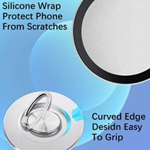 Tomorotec Magnetic Base Plate (Silver) for Phone Grip Holder Ring Stand Removable Accessory for Wireless Charging Compatible with iPhone 12 & Magnetic Case with Charging Ring [Phone Grip Not Included]