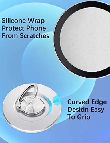 Tomorotec Magnetic Base Plate (Silver) for Phone Grip Holder Ring Stand Removable Accessory for Wireless Charging Compatible with iPhone 12 & Magnetic Case with Charging Ring [Phone Grip Not Included]