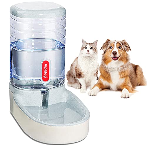 Automatic Pet Feeder Small&Medium Pets Automatic Food Feeder and Waterer Set 3.8L, Travel Supply Feeder and Water Dispenser for Dogs Cats Pets Animals (Gray Water Dispenser)