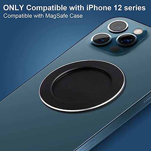 Tomorotec Removable Magnetic Base Compatible with Collapsible Phone Grip Holder Ring Stand, Magnetic Case Wireless Charging Compatible with iPhone 12, Phone Grip Not Included (Black)