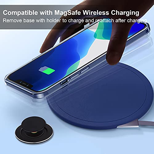 Tomorotec Removable Magnetic Base Compatible with Collapsible Phone Grip Holder Ring Stand, Magnetic Case Wireless Charging Compatible with iPhone 12, Phone Grip Not Included (Black)