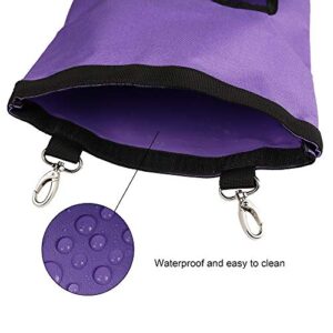 GeerDuo Rabbit Hay Feeder Bag, Guinea Pig Hay Feeder Storage, Hanging Feeding Hay for Small Animals Larege Size 600D Oxford Cloth Fabric(M,Purple1)