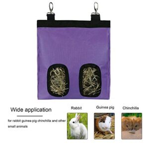 GeerDuo Rabbit Hay Feeder Bag, Guinea Pig Hay Feeder Storage, Hanging Feeding Hay for Small Animals Larege Size 600D Oxford Cloth Fabric(M,Purple1)