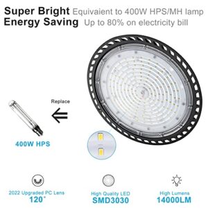 Lightdot 100W LED High Bay Light for Warehouse/Barn 5000K 14000LM (Eqv. 400W HPS/MH) High Bay LED Light, ETL Listed LED Bay Light for Commercial Lighting Energy Save Upto 760KW*6/Y(5Hrs/Day) -6Pack